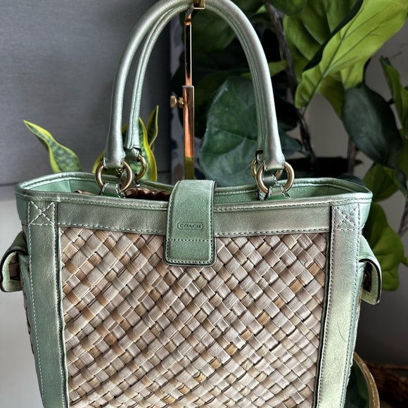 Coach | Bags | Coach Raffia Satchel Shoulder Bag | Poshmark